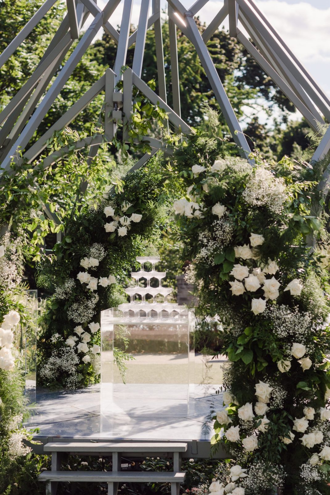 Over 3,000 White Roses Decorated This Whimsical Crystal and Ivory ...
